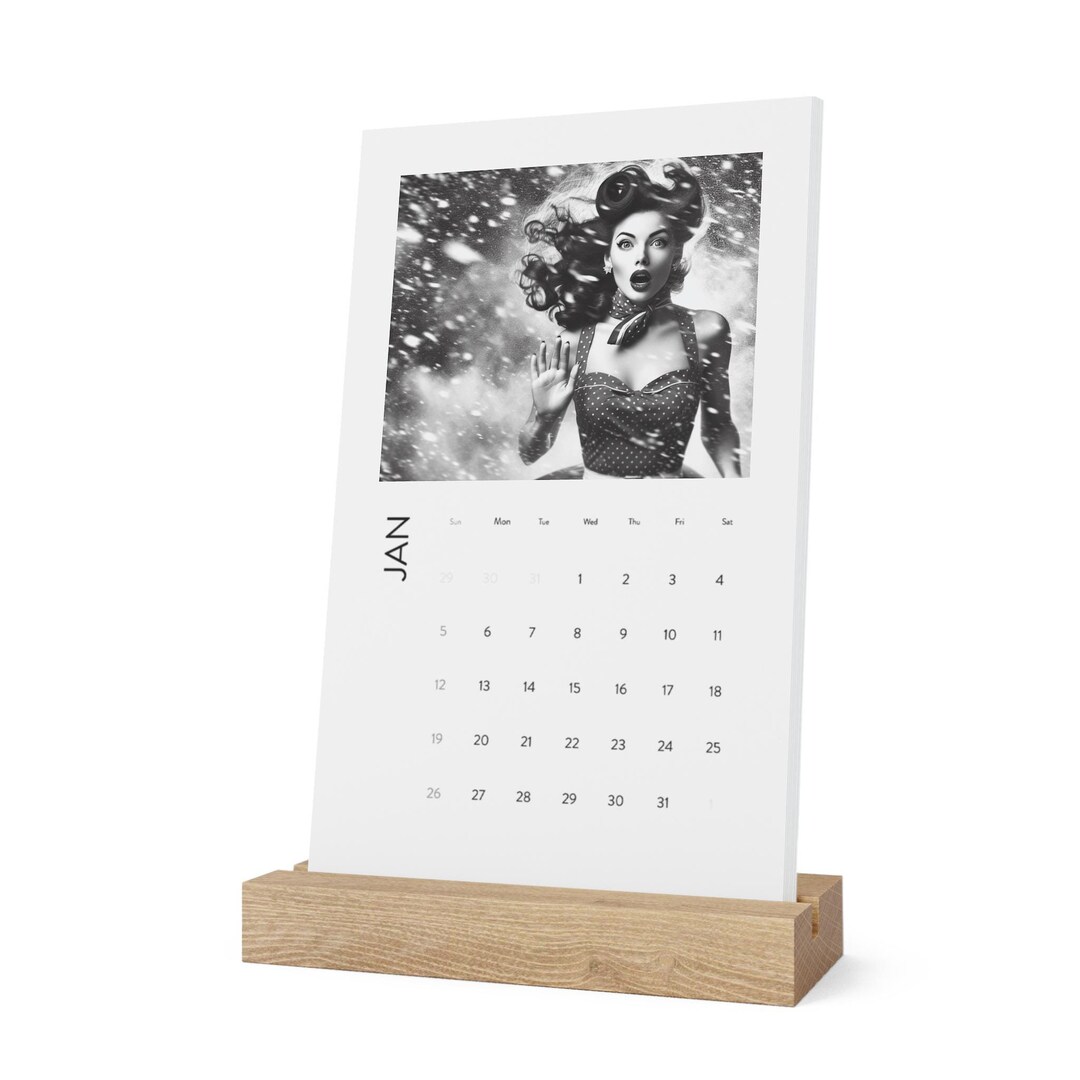 Pinup Girl Calendar, Desk Calendar 2025, Colorful Vertical Calendar ...