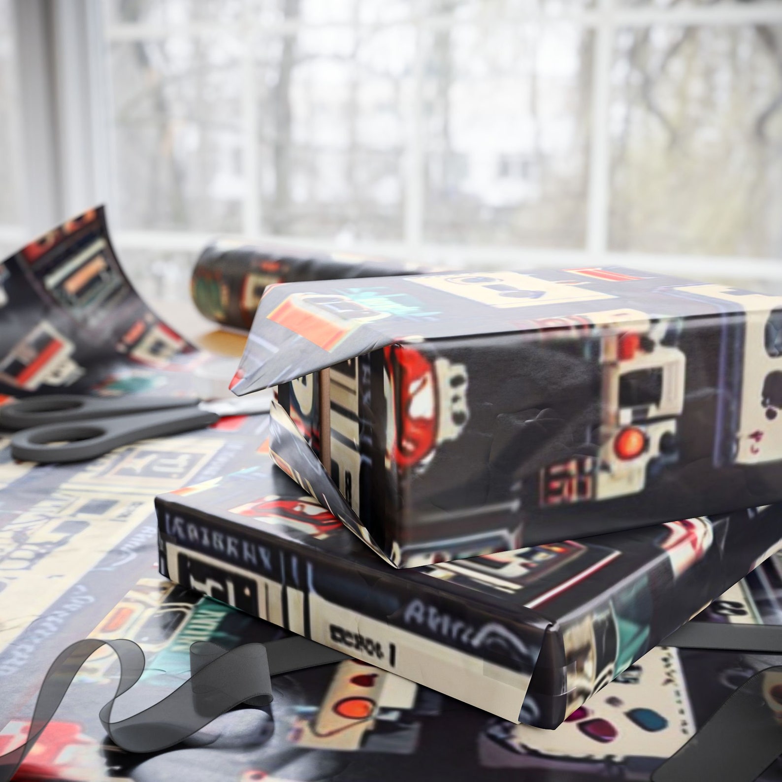 Retro Gamer Wrapping Paper, Old Tech Gift Wrap, Nerd Geek Present ...