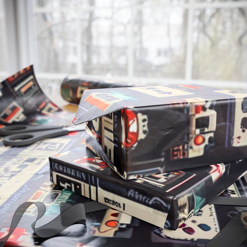 Retro Gamer Wrapping Paper, Old Tech Gift Wrap, Nerd Geek Present ...
