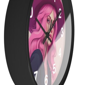 Pink Witch Wall Clock, Wicked Pink Clock, Pink Halloween Decor, Pink ...