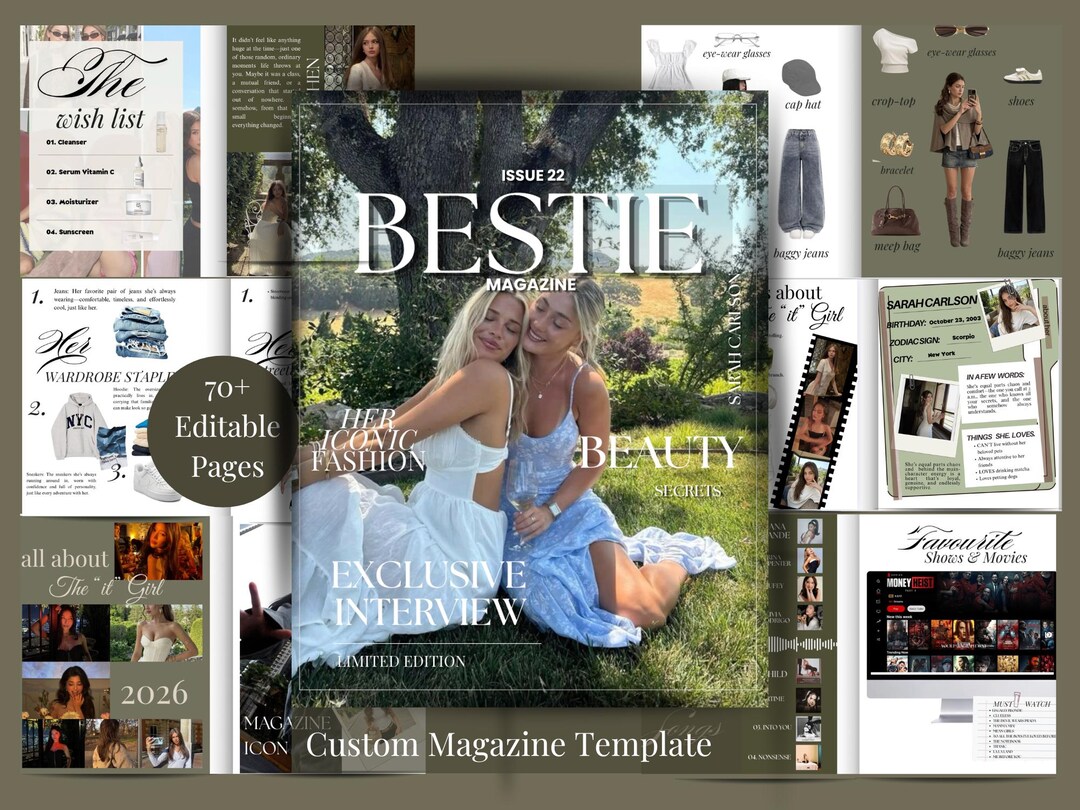70+ Pages Best Friend Birthday Magazine Template | Giftable Editable ...