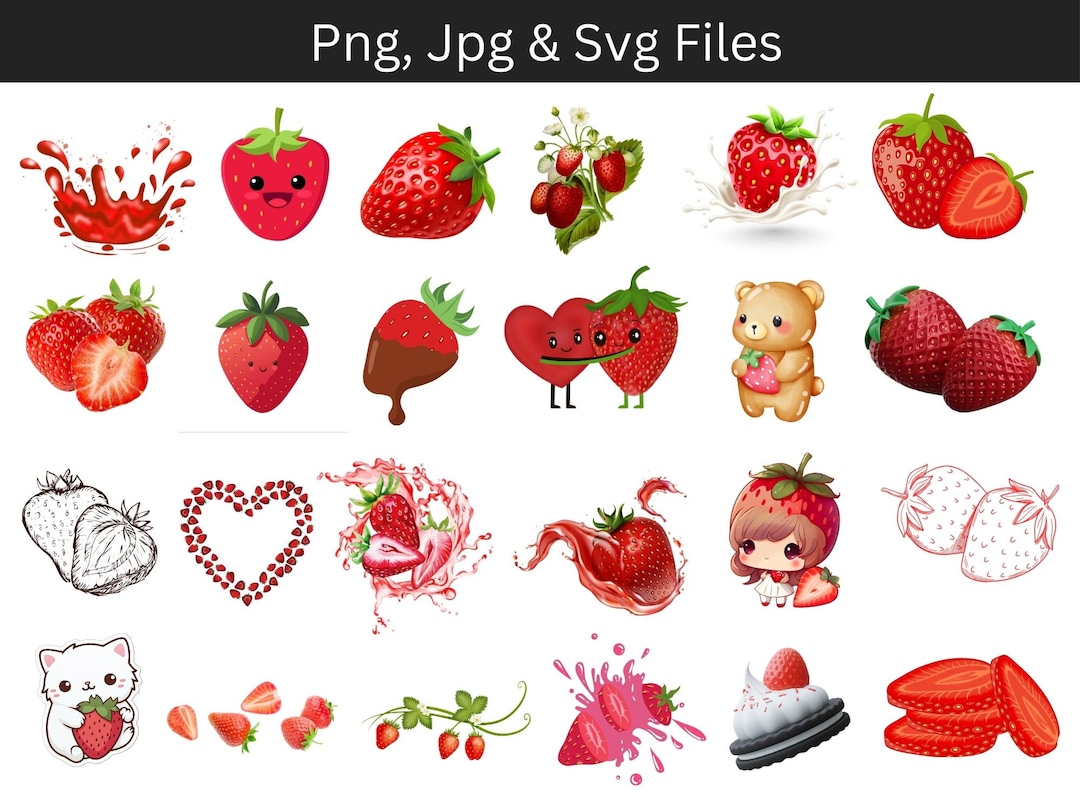 Strawberry SVG, Strawberry Cut File, Strawberry Vector, Strawberry ...