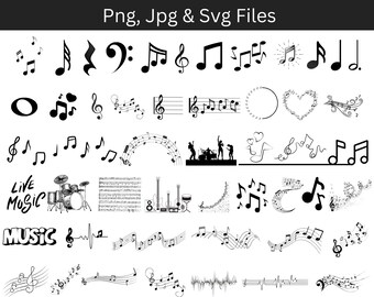 MUSIC NOTES SVG, Music Notes Bundle Svg, Music Notes Clipart , Music ...