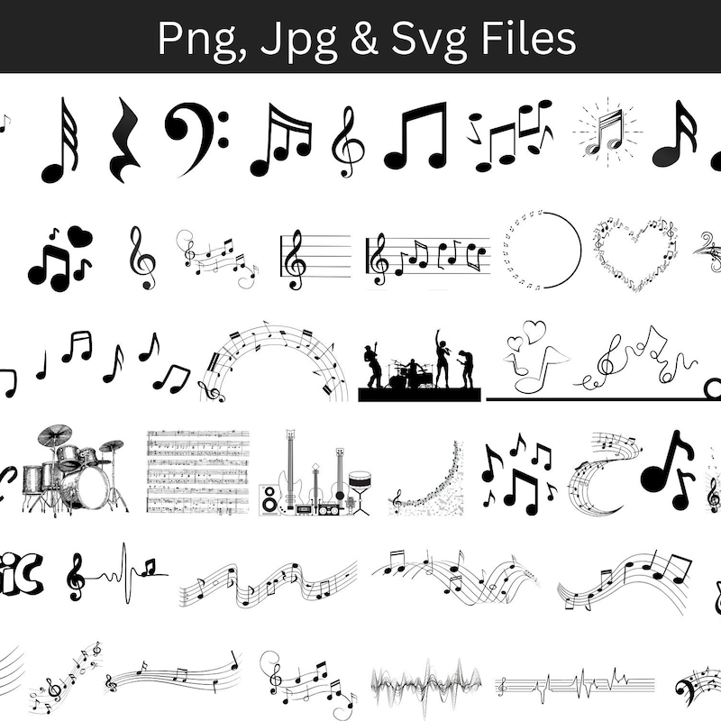 Music Notes Svg - Etsy