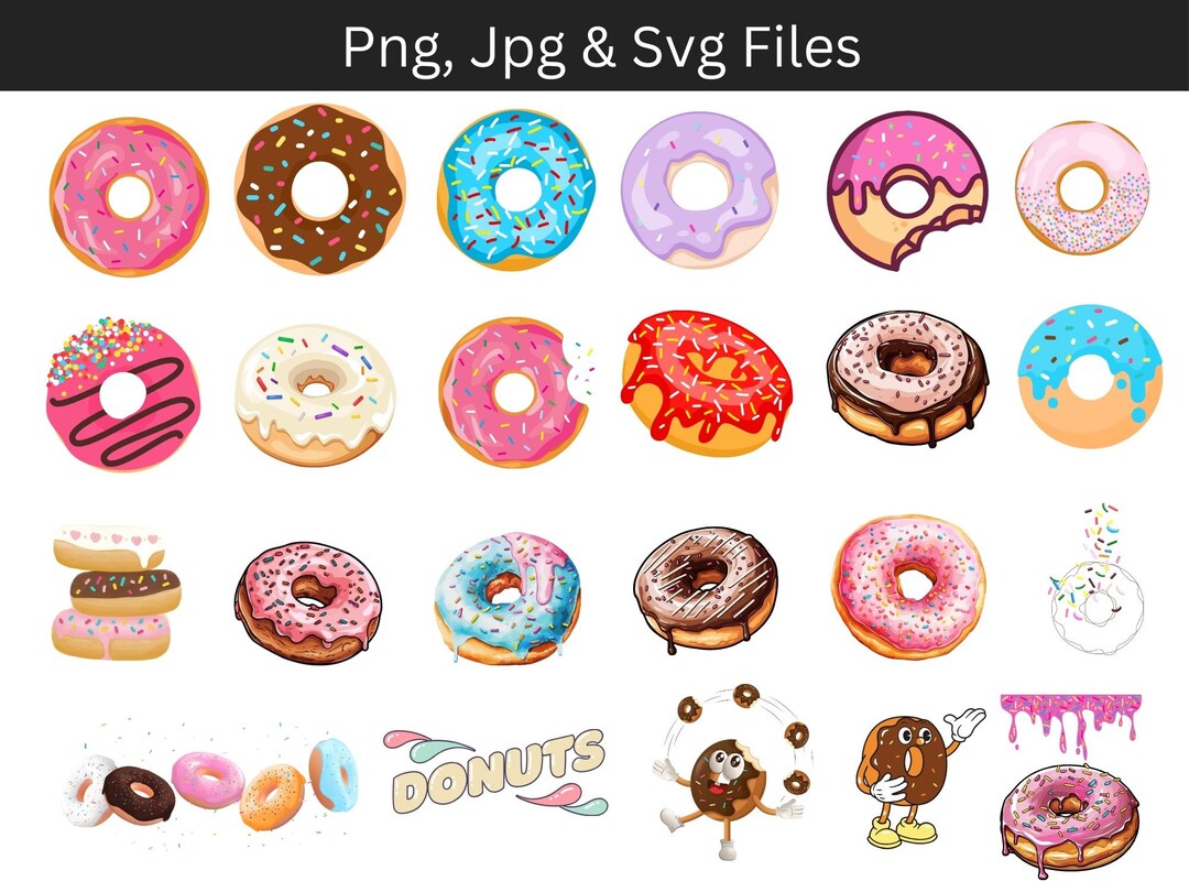 Donut SVG, Donut SVG Bundle, Donut Clipart, Doughnut Svg, Sprinkle ...