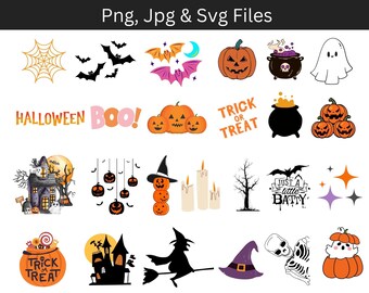 Halloween SVG Bundle, 20 Halloween Design SVG, Fall Svg, Autumn Svg ...