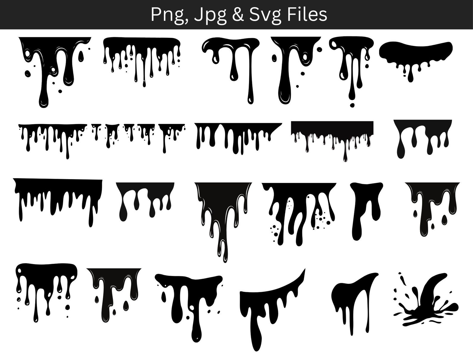 DRIPPING BORDERS SVG Bundle, Instant Download, Dripping Borders Clipart ...