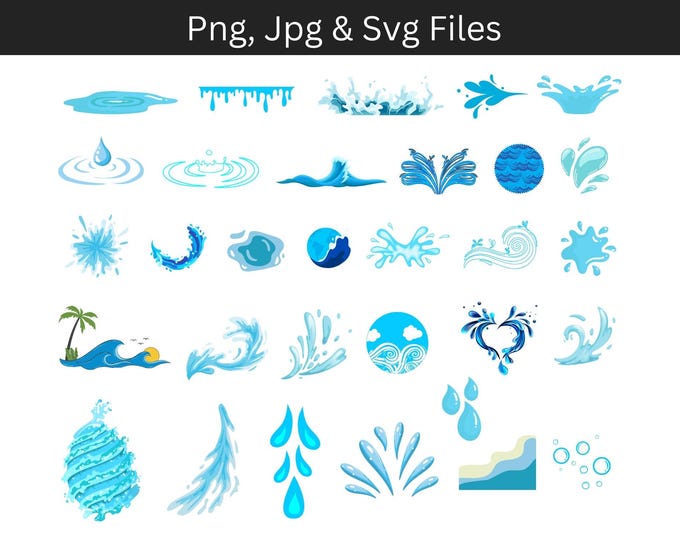Water Svg, Water Drops Svg, Rain Drops Svg, Raining, Rain, SVG, Ai, Pdf ...