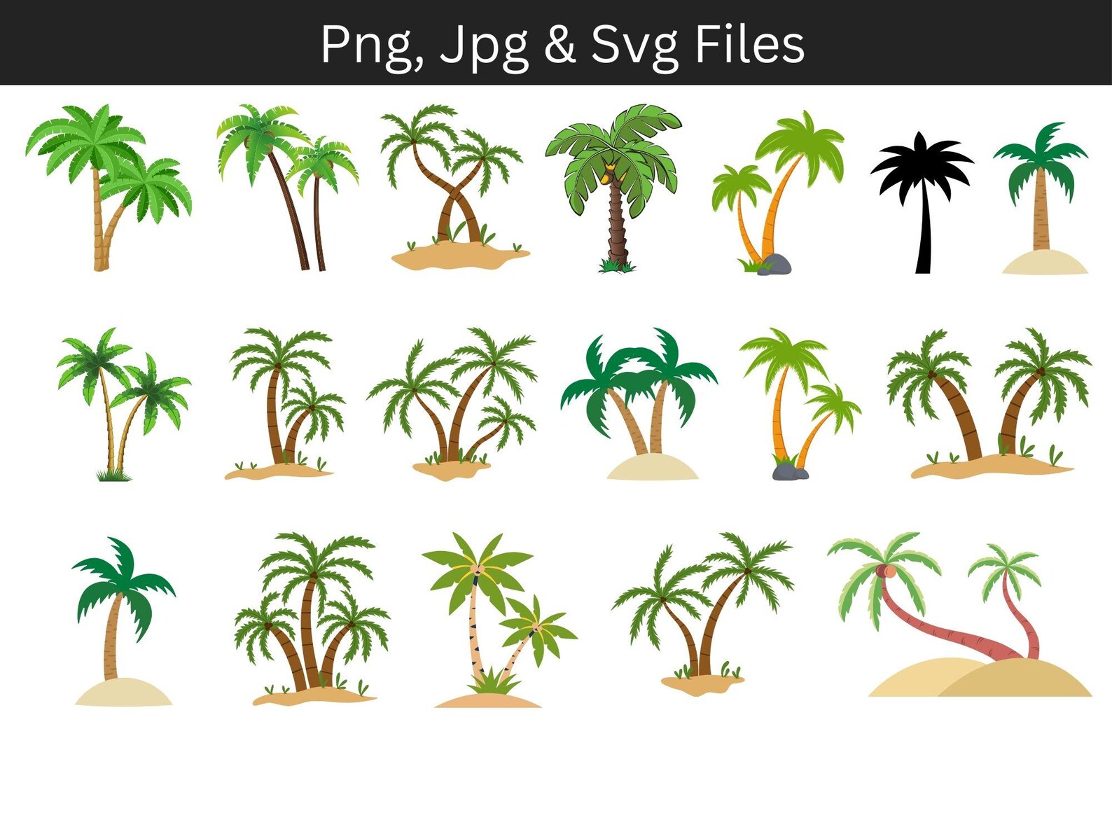 Palm Tree SVG Bundle, Palm Tree Clipart, Palm Tree SVG, Palm Tree ...