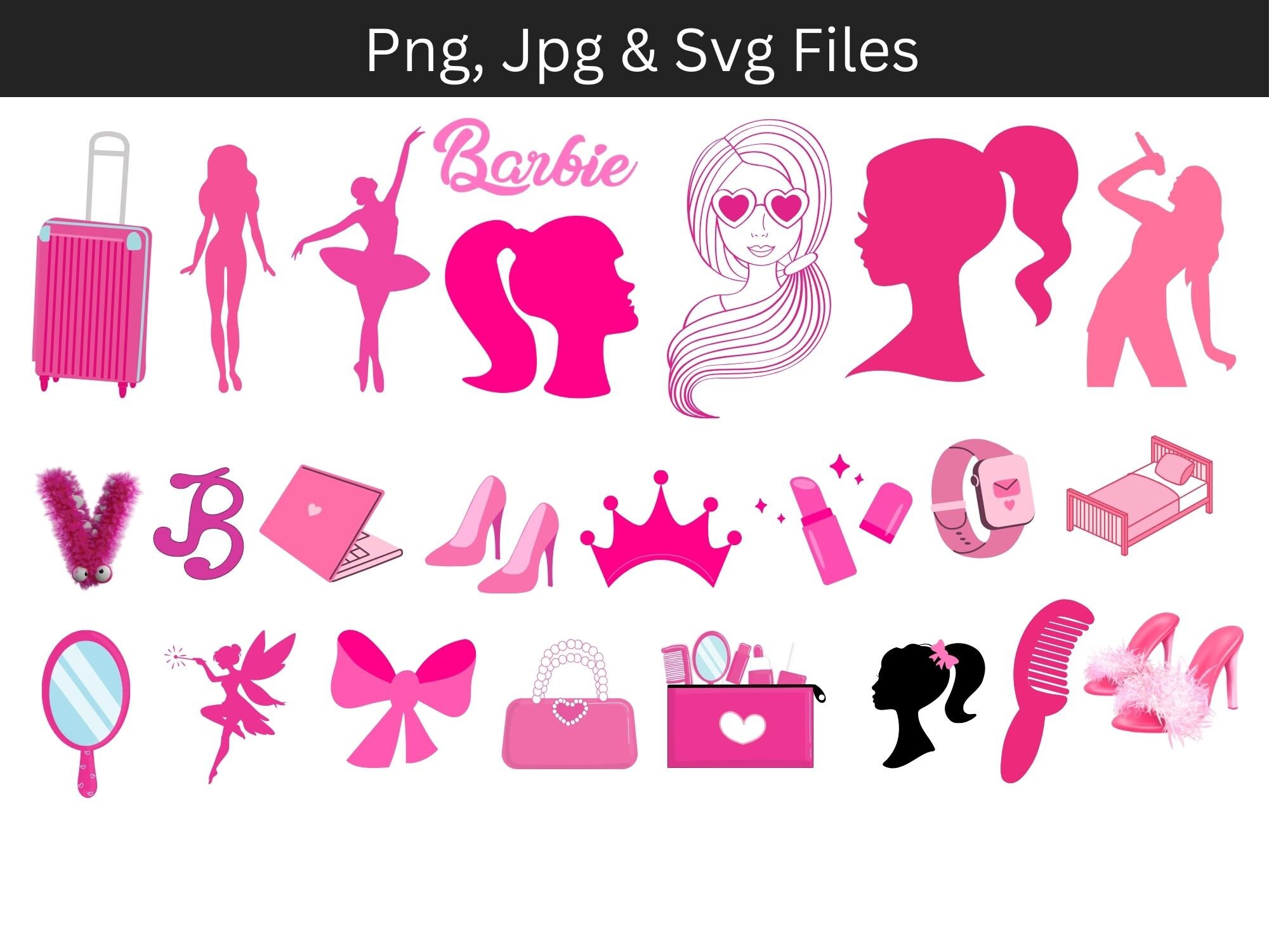 Barbei Doll Svg, Barbi SVG File for Cricut, Doll Icons Bundle, Layered ...
