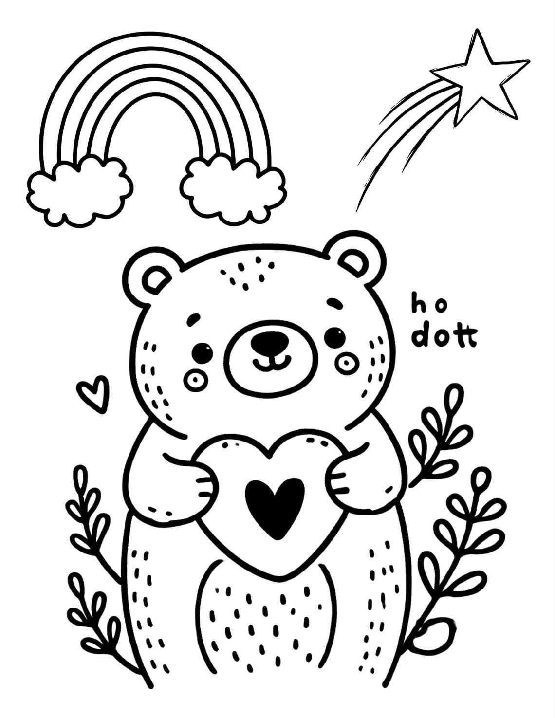 Cutie Bear Coloring Pages Print Out Coloring Page Bear Theme Jungle ...