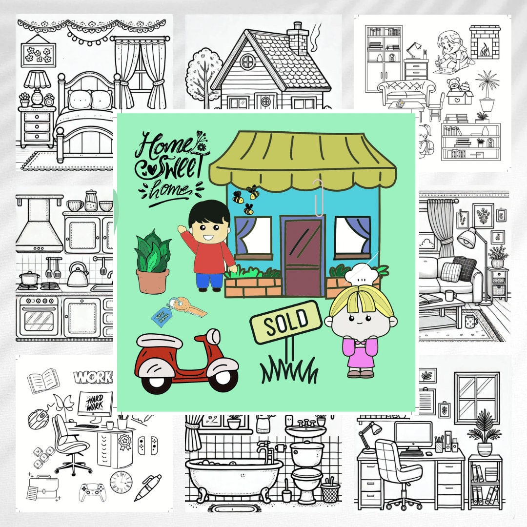 Home Sweet Home Cozy Coloring Pages Everything From a House 13 Pdf ...