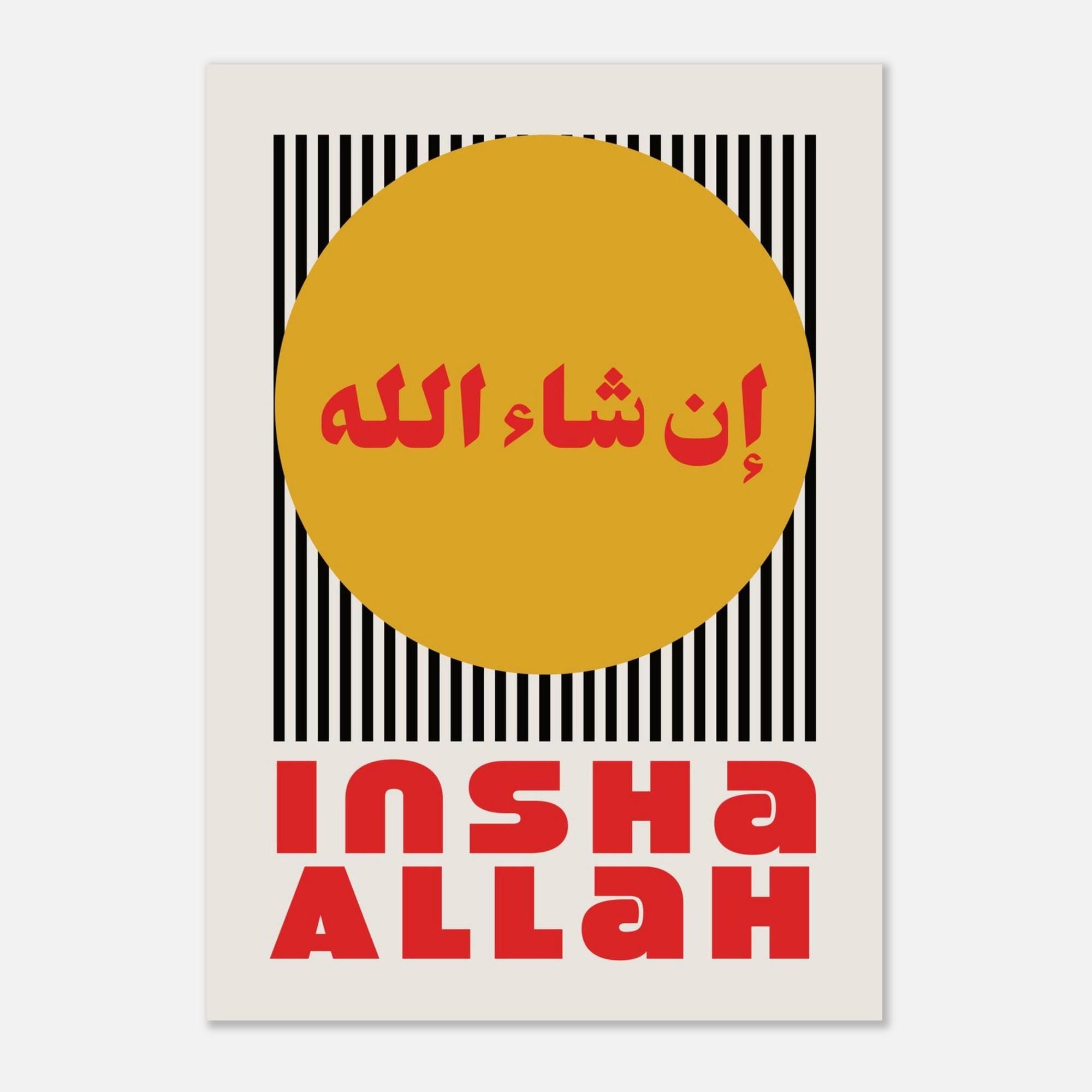 Inshaallah Arabic Calligraphy Poster: Retro Bauhaus Islamic Art ...
