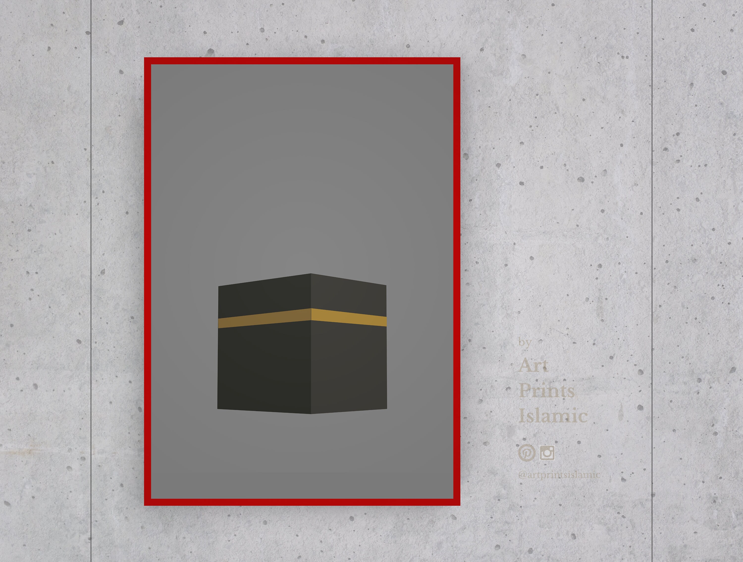 Kaaba Poster Grey Baitullah Allah Mecca Black Islamic Digital Art ...