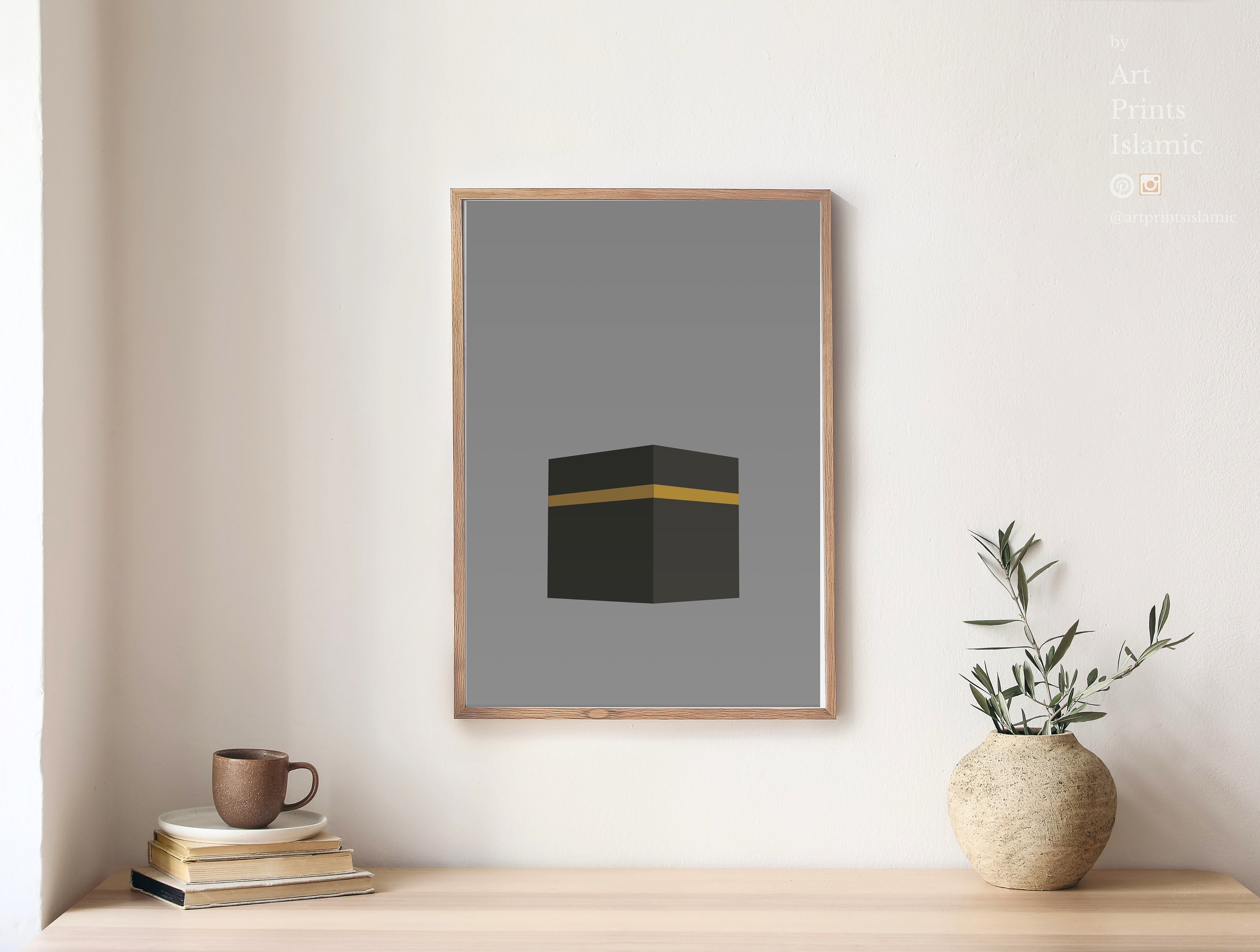 Kaaba Poster Grey Baitullah Allah Mecca Black Islamic Digital Art ...