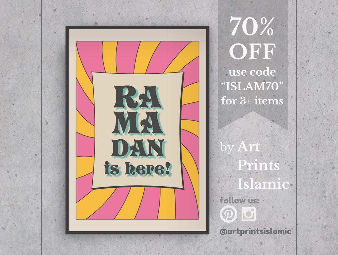 Ramadan Poster Printable Trendy Maximalist Vintage Funky Pop Art Retro ...