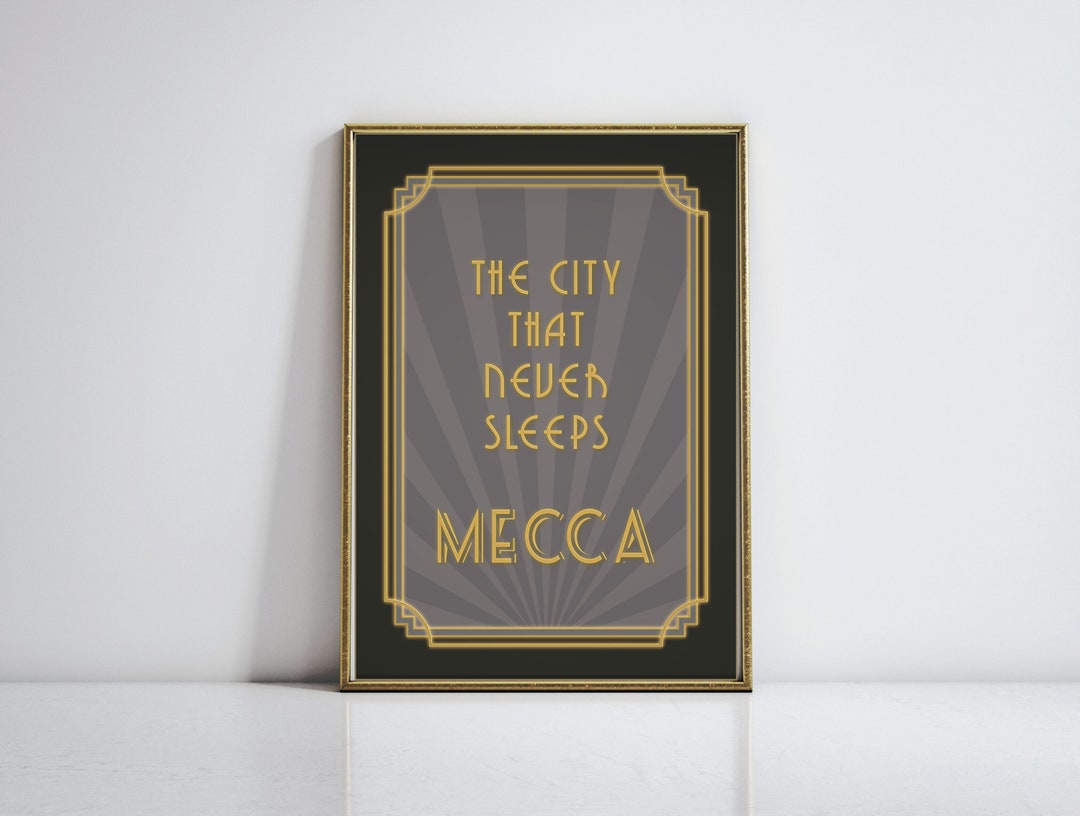 Mecca Art Deco Vintage Retro Makkah Poster Islamic Art Print Download ...