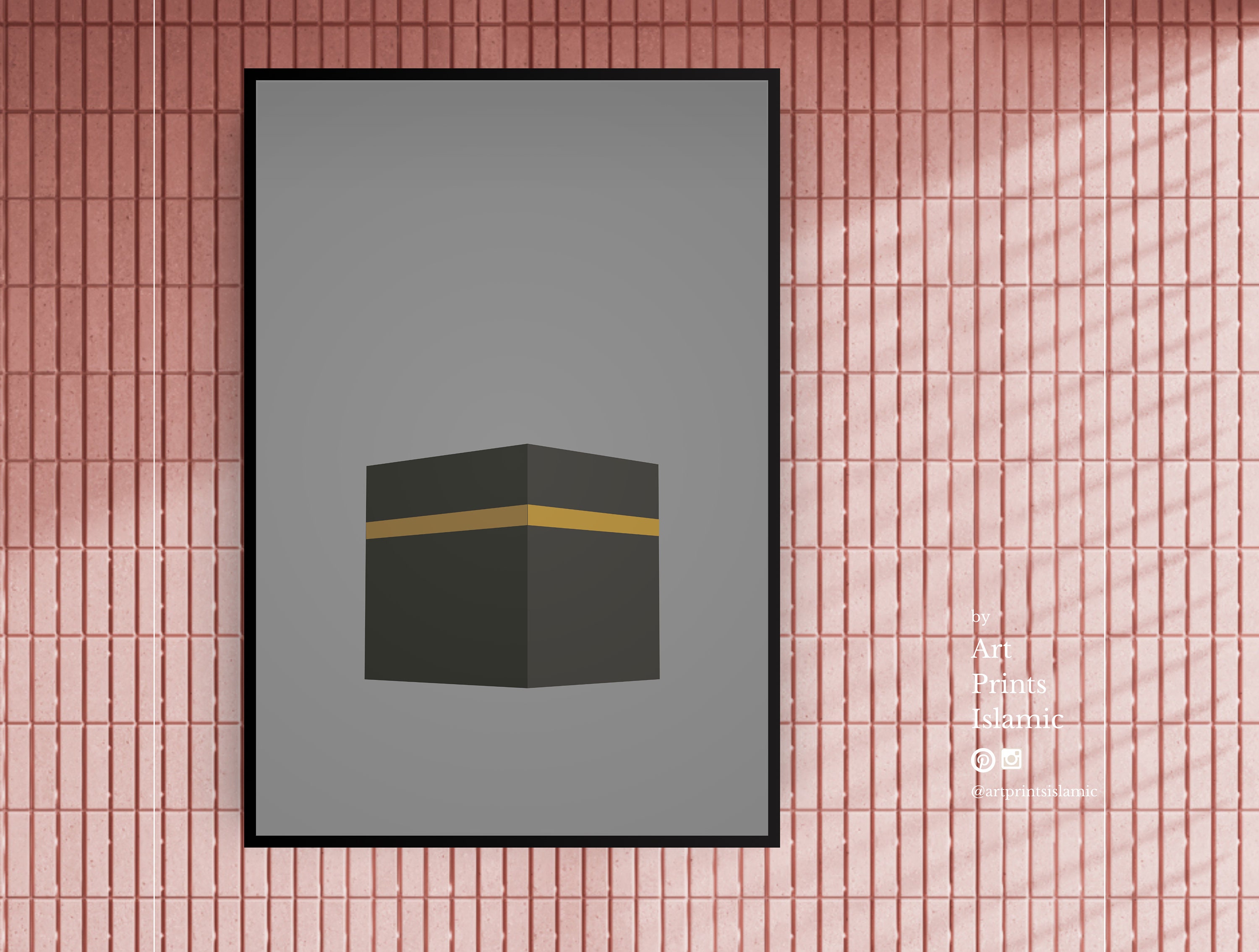 Kaaba Poster Grey Baitullah Allah Mecca Black Islamic Digital Art ...