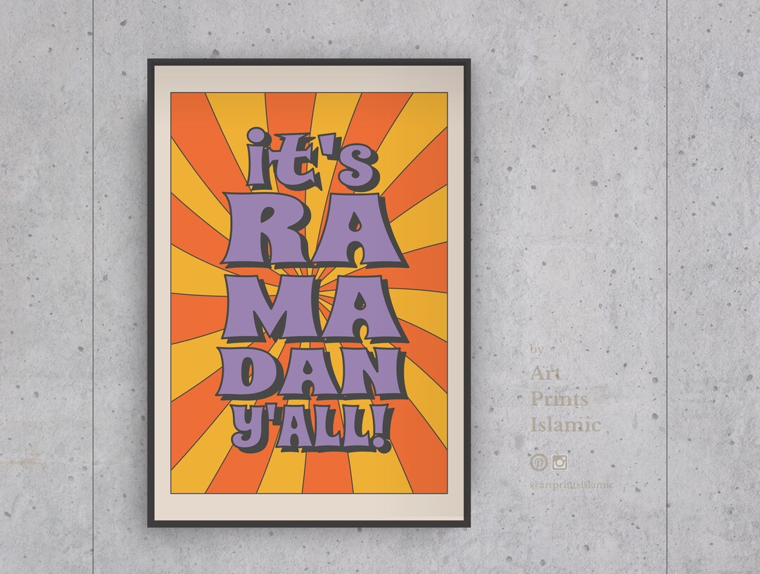 Ramadan Poster Printable Maximalist Vintage Funky Pop Art Retro Islamic ...