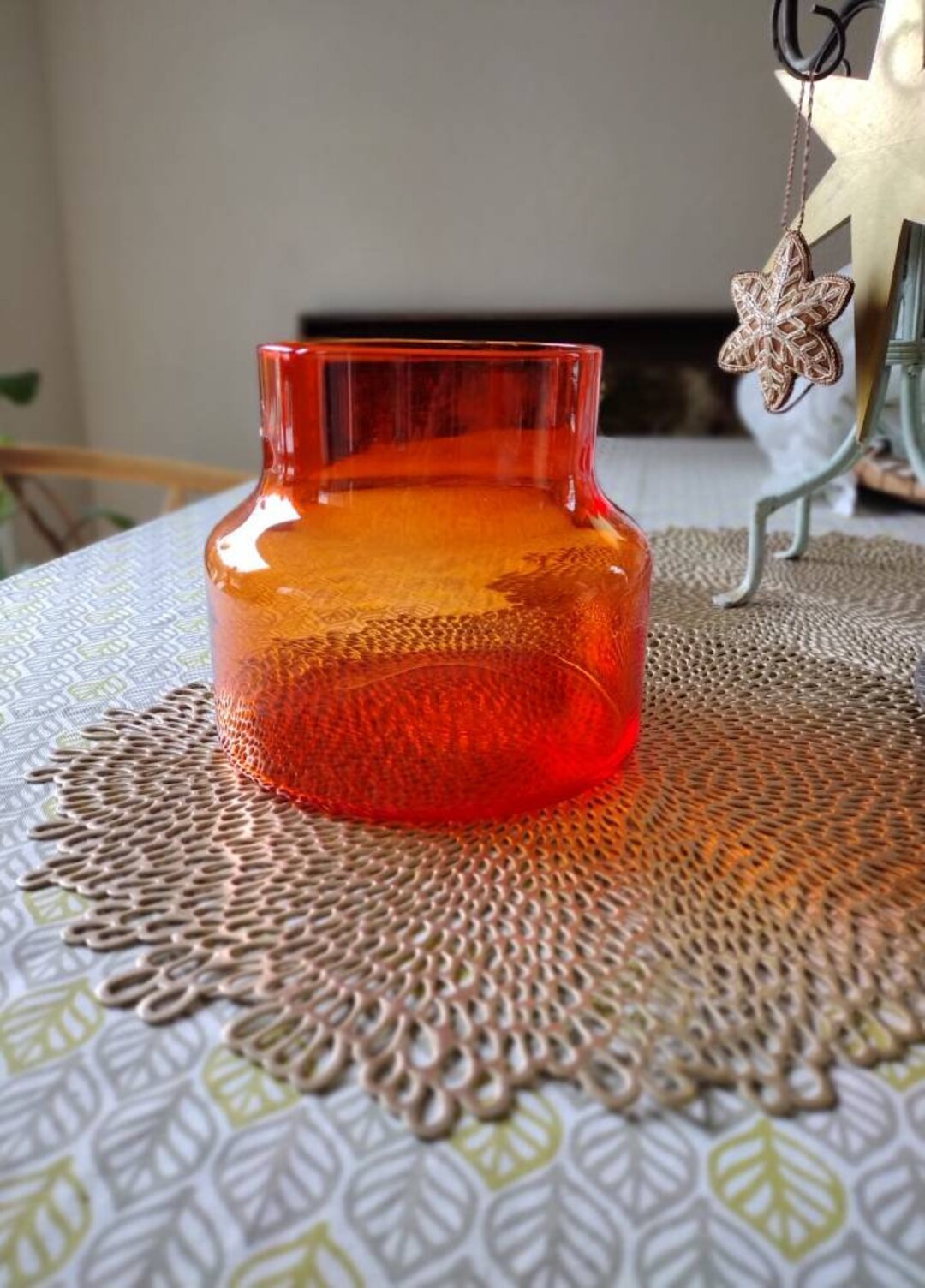 Seventies Mod Canister Jar 6 X 7 Inch Hand Blown Glass - Etsy