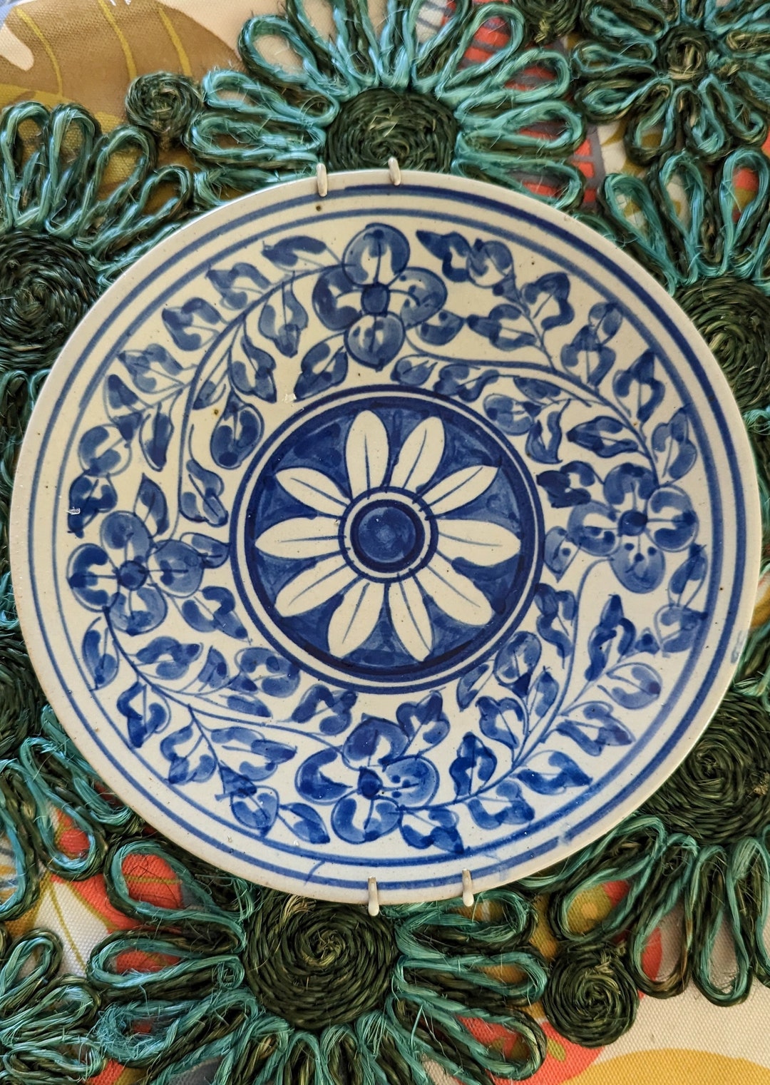 Mediterranean Blue Floral Plate Hand Painted 7.75 Inches - Etsy