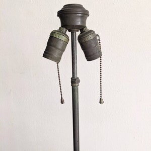 Bronze Ring Stand Lamp Double Bulb 20th Century Cast Column - Etsy