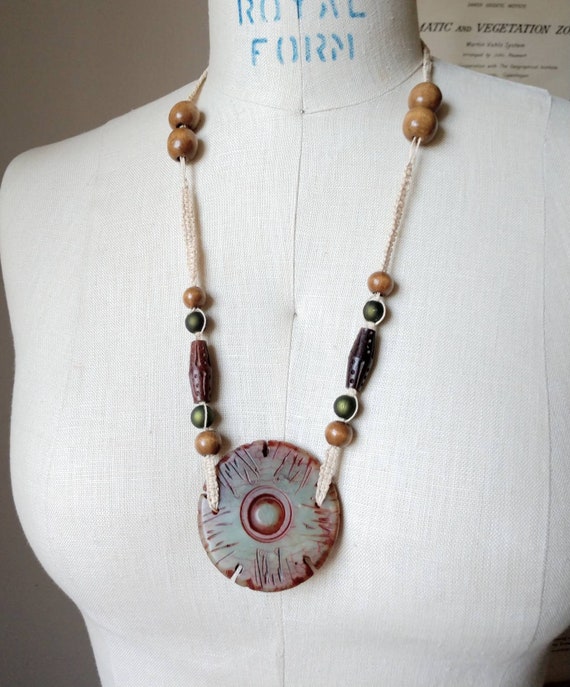 Chunky stone necklace primitive - Gem