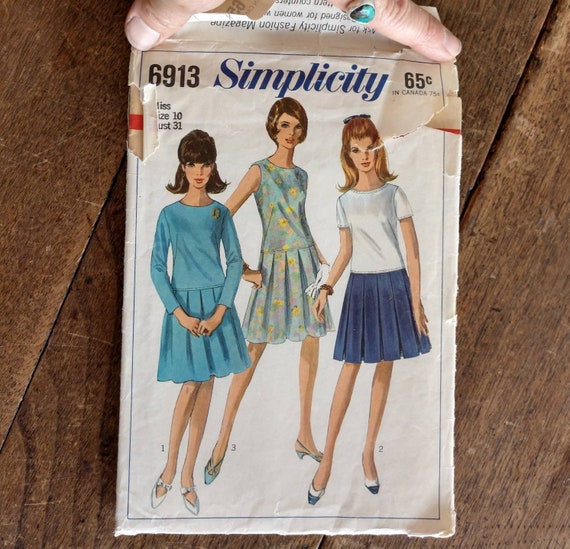 Simplicity 6913 1960's Dress Pattern Flirty Skirt XS/S | Etsy