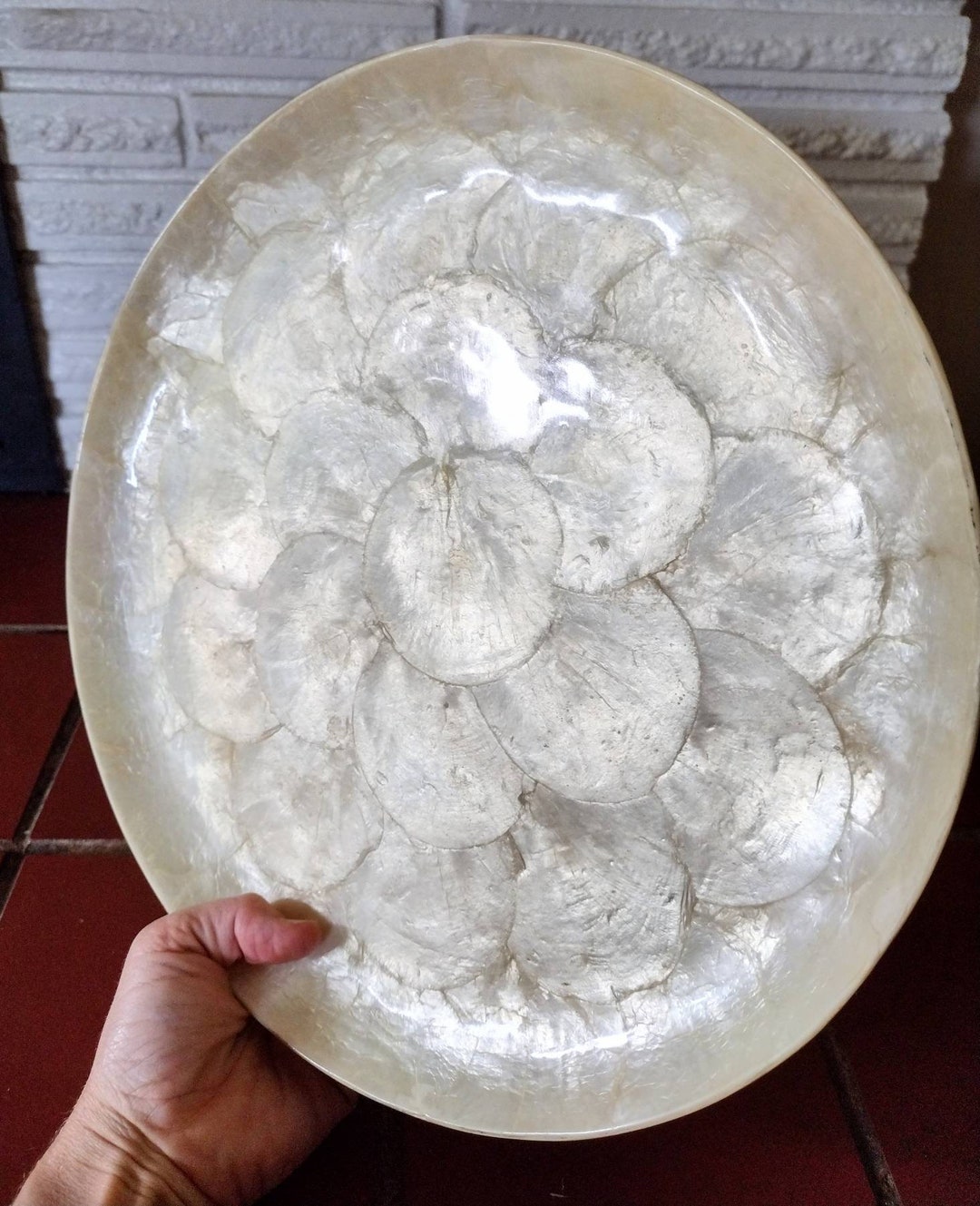 Capiz Shell Tray Midcentury 12 Inch - Etsy