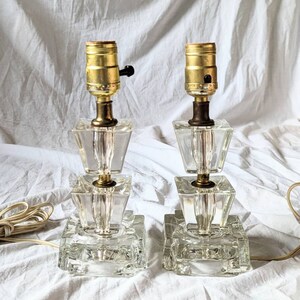 Deco Crystal Cube Lamp Pair - Etsy