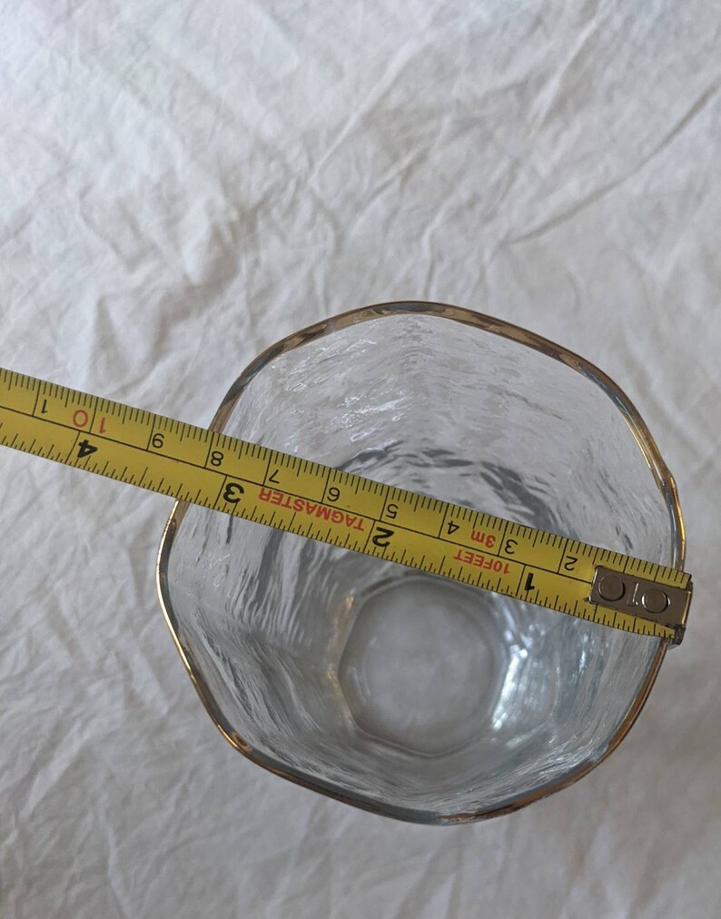 Morgantown Crinkle Tall Glass Gold Rim - Etsy