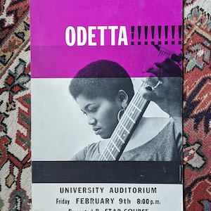 Odetta Original 1960's Concert Poster Fuchsia Modernist Chicago - Etsy