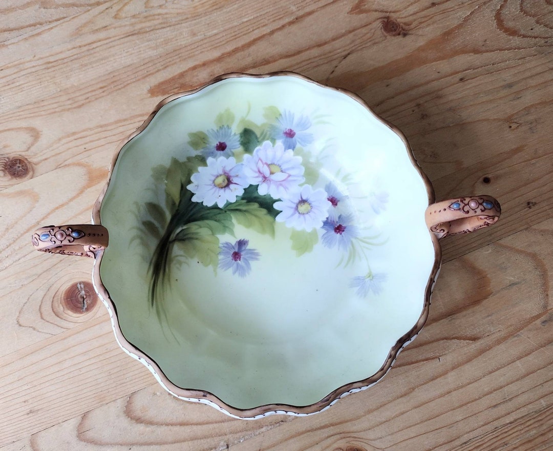 Edwardian Candy Dish Nippon Hand Painted Floral - Etsy