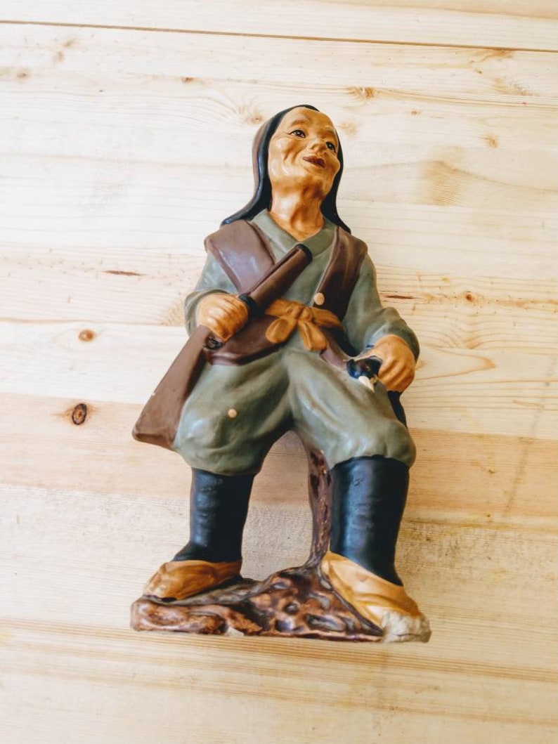 Hakata Urasaki Hunter Japanese Clay Mud Doll Painted Figure - Etsy