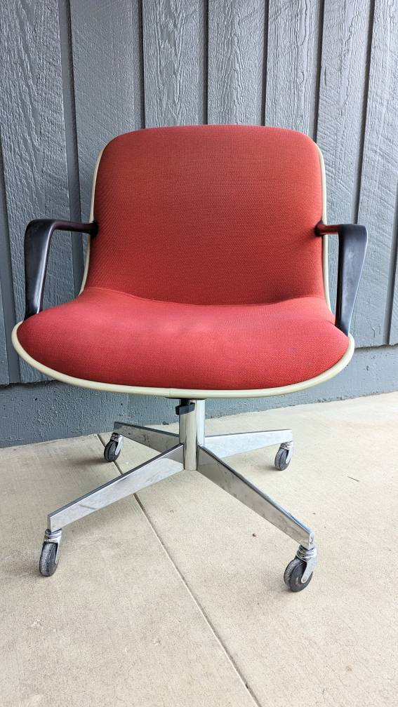VTG Steelcase Pollock Desk Chair Knoll Red Upholstery Original - Etsy