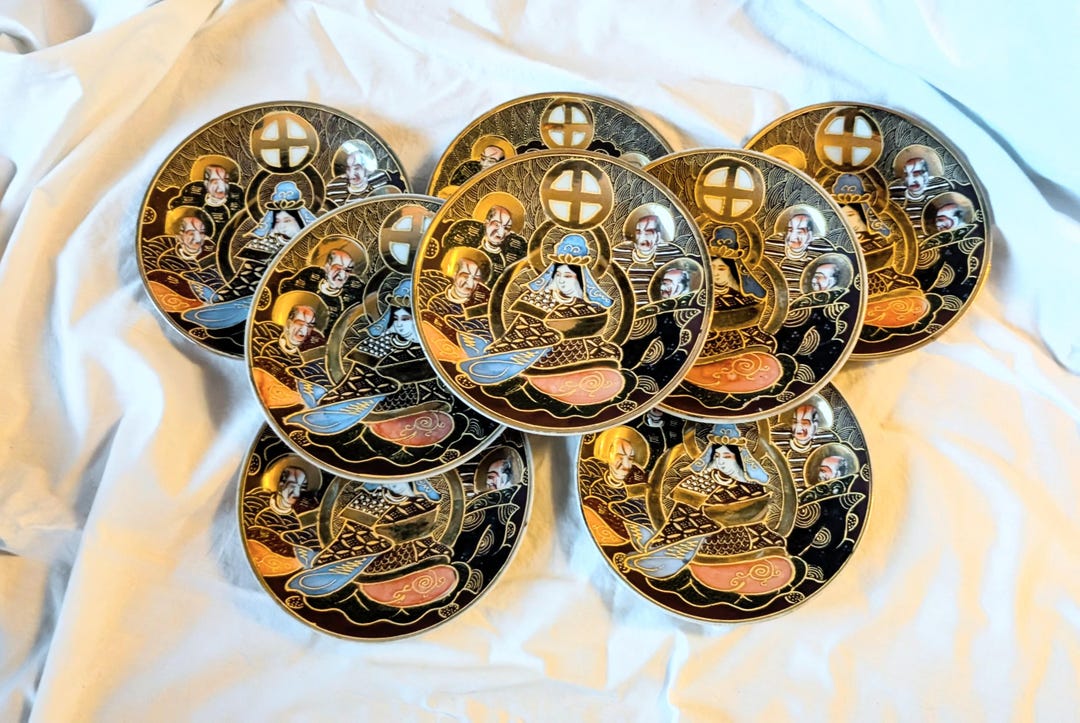 Samurai Satsuma Plates Set of 8 - Etsy