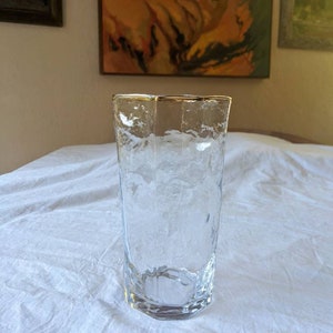 Morgantown Crinkle Tall Glass Gold Rim - Etsy