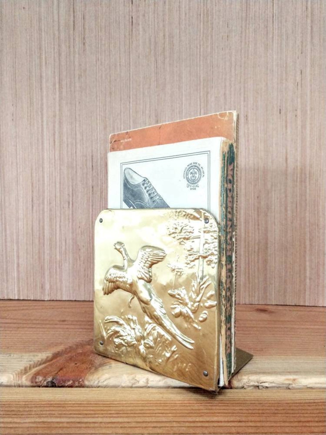 Pheasant Scene Relief Brass Bookend 4.75 X 5 Inch - Etsy