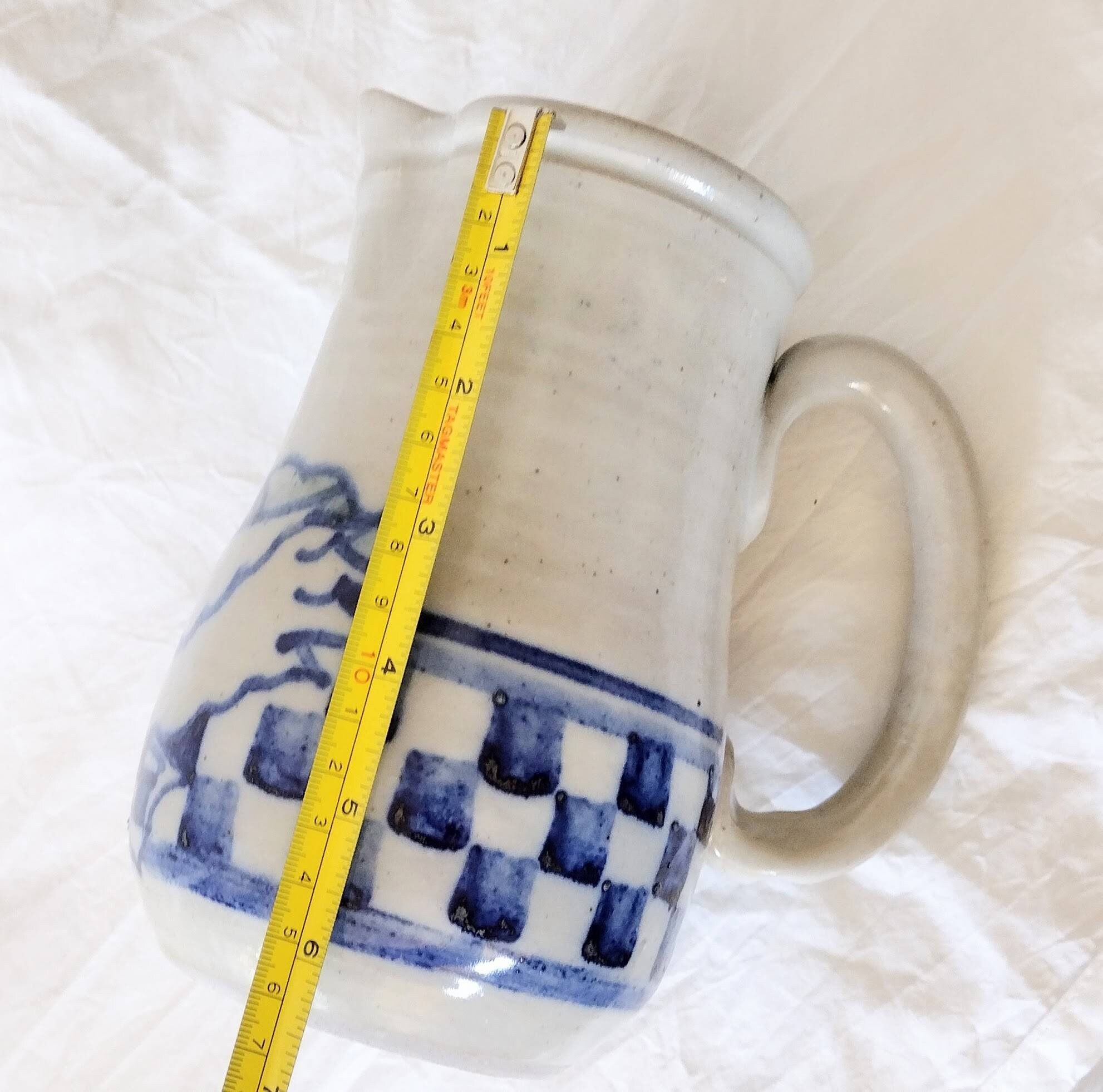 Cottage Pottery Pitcher Goose Checkerboard Debbie Dean Signed | Etsy