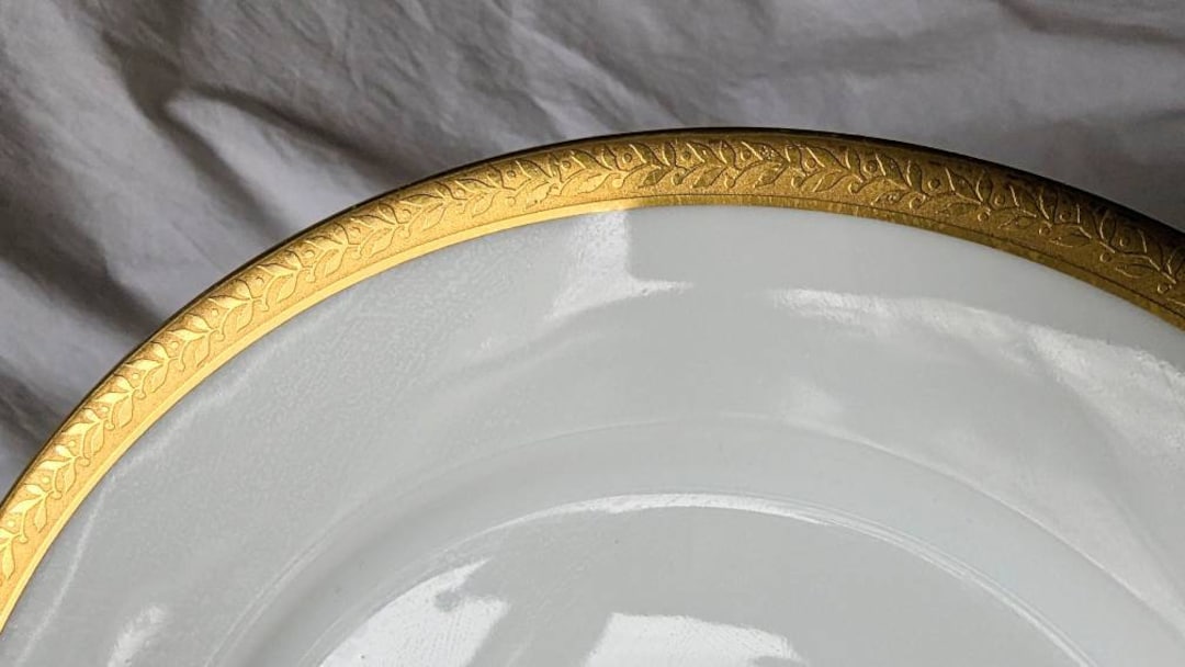 Royal Bayreuth Gold Rim Plates 8.75 Inch 5 Piece - Etsy