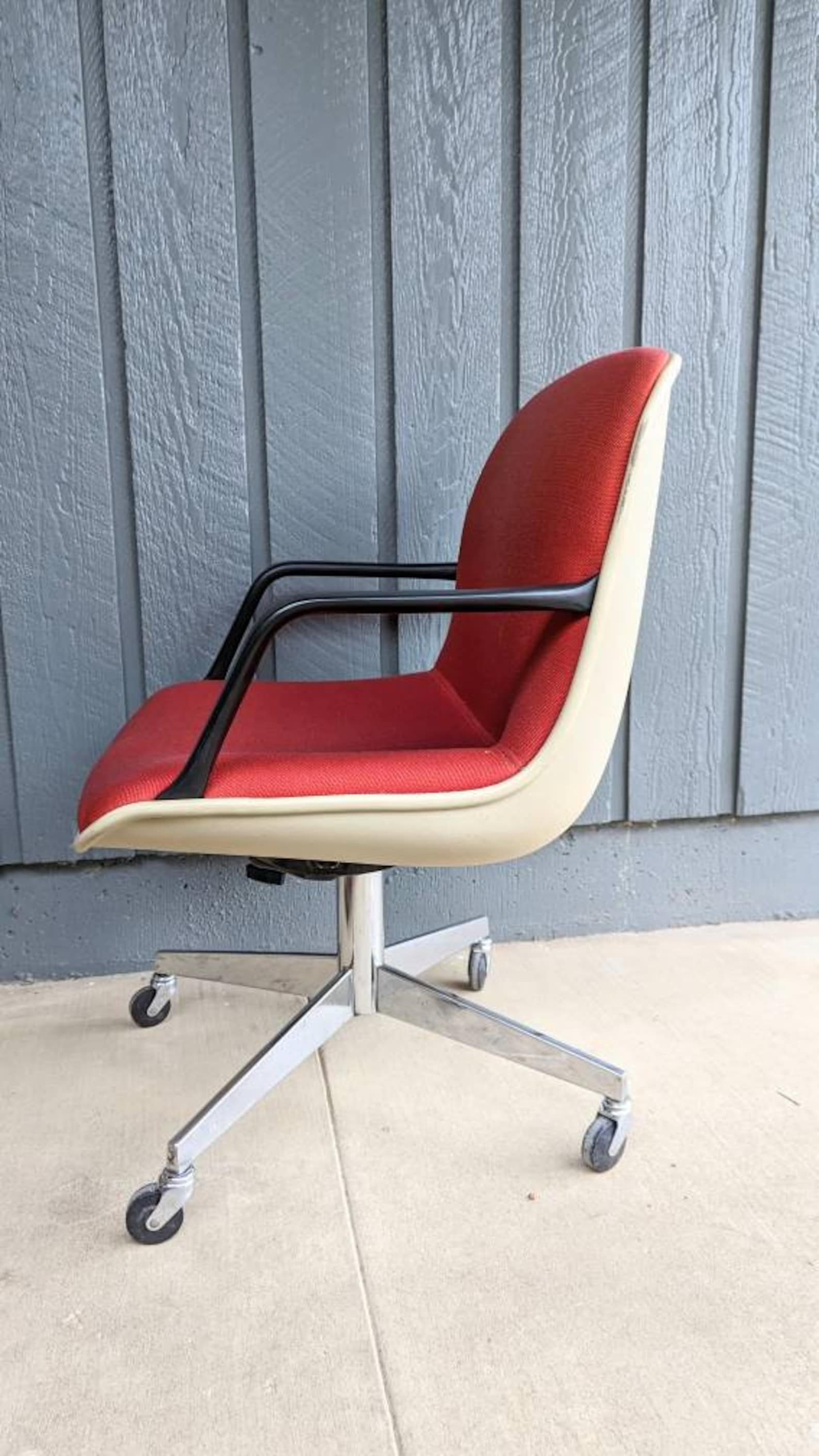 VTG Steelcase Pollock Desk Chair Knoll Red Upholstery Original - Etsy