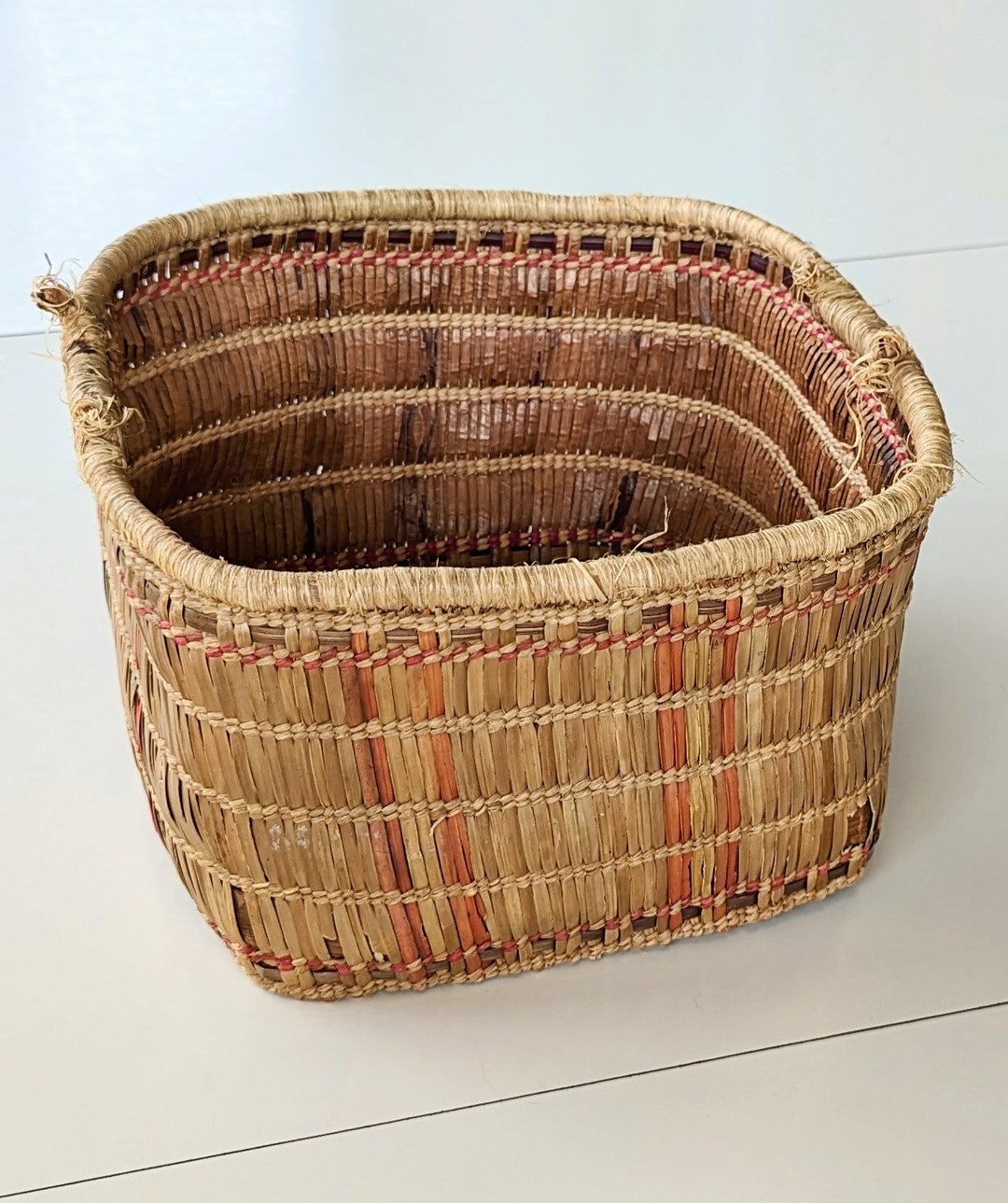 Makah Cedar Strip Basket Antique 9 Inch - Etsy