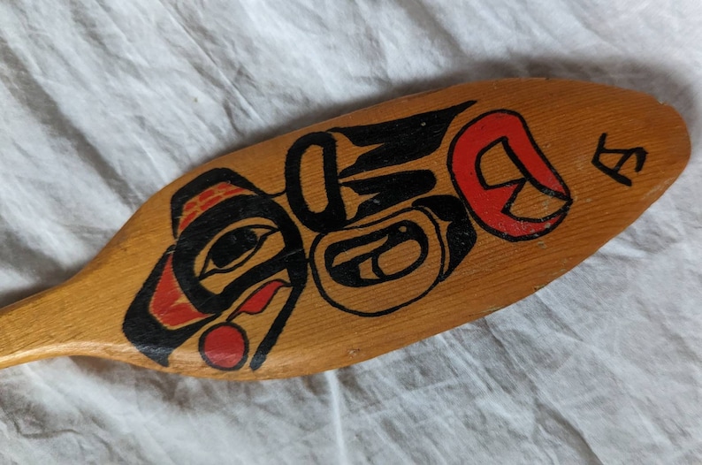 Haida Native Art Paddle Hand Painted Carved 20th Century - Etsy