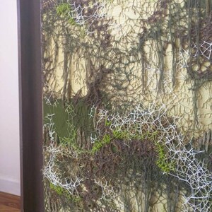 1970 Fiber Art "rainforest" Large Framed Mixed Media Larou Morris ...