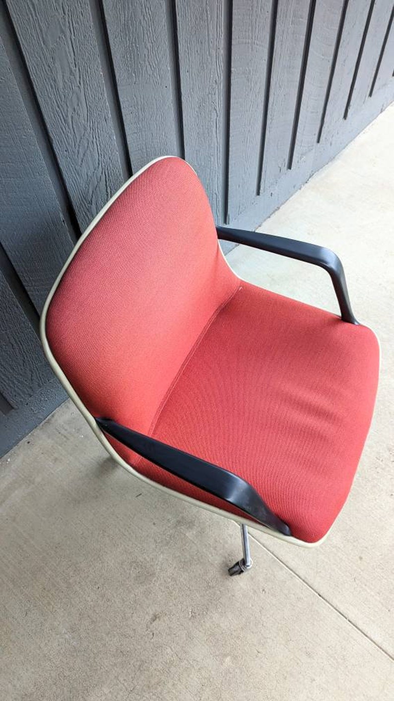VTG Steelcase Pollock Desk Chair Knoll Red Upholstery Original - Etsy