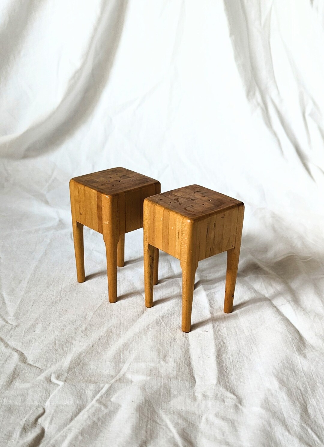 Miniature Butcher Block Salt Pepper Shakers - Etsy