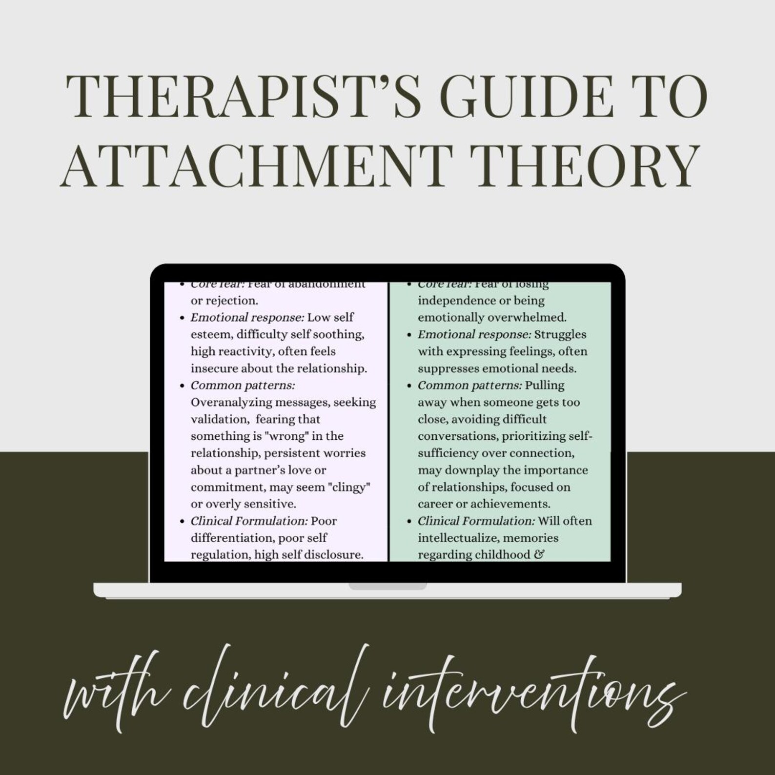 Anxious & Avoidant Attachment Styles – Therapy Guide Digital Print (8 ...
