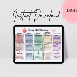 Coping Skill Roadmap - Mental Health Printable | Emotional Regulation ...