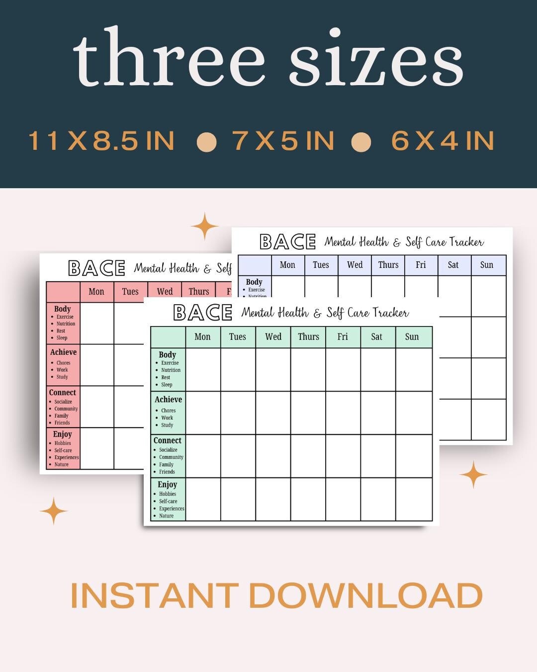 BACE Mental Health & Self-care Tracker – Printable PDF - Etsy