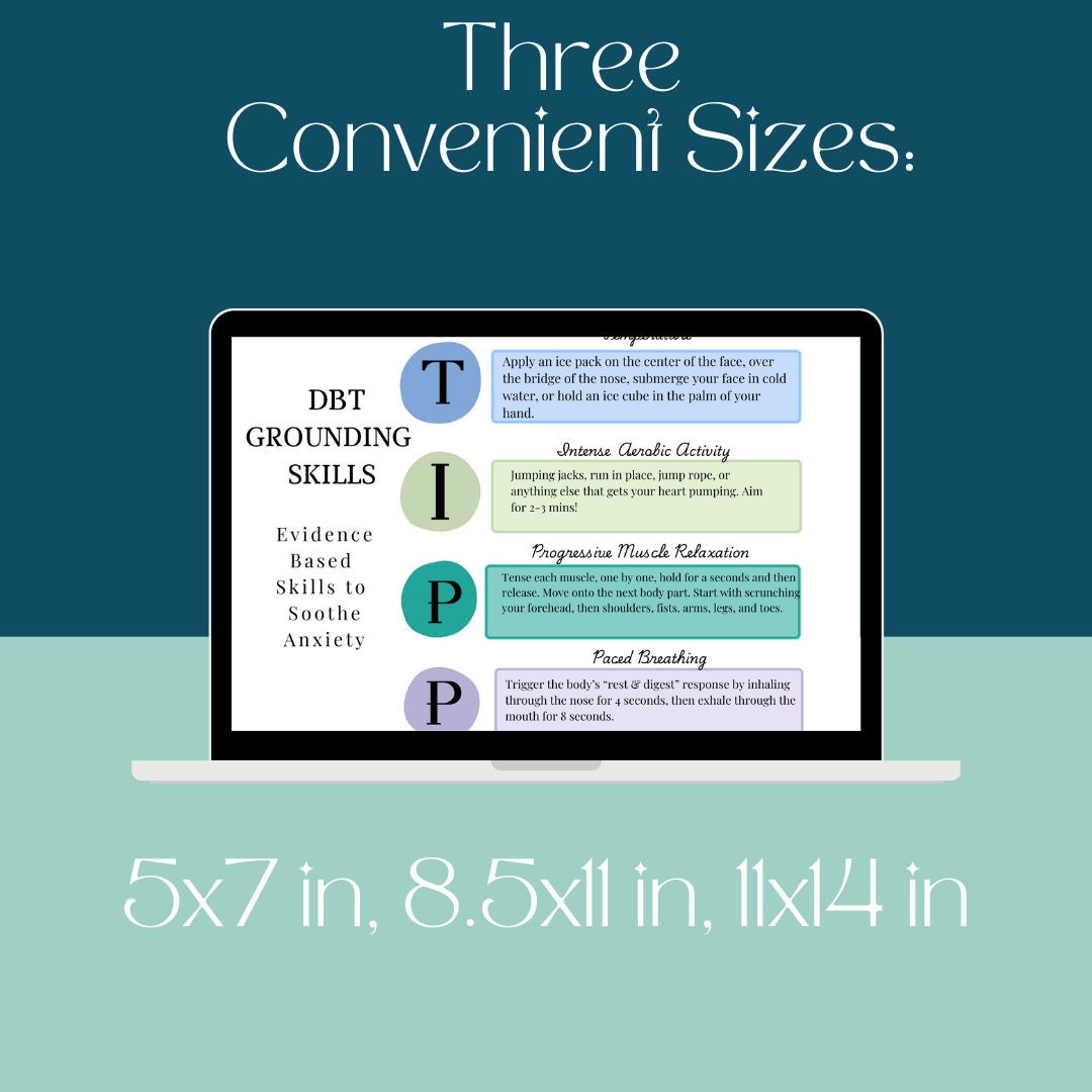 Digital Print: DBT TIPP Coping Skills - Etsy